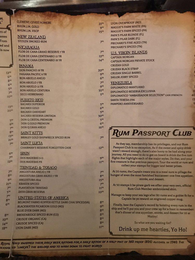 Menu at Mutiny Scratch Kitchen & Fresh Bar - Elkridge, Elkridge