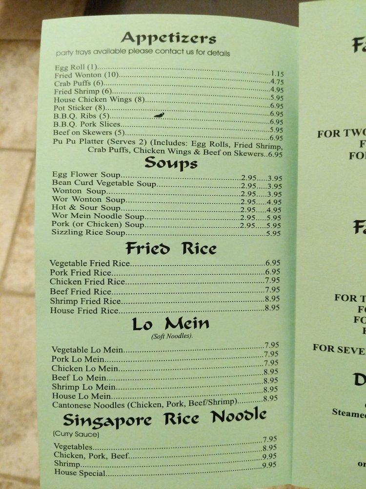 Menu at Diamond Chinese Restaurant, Phoenix