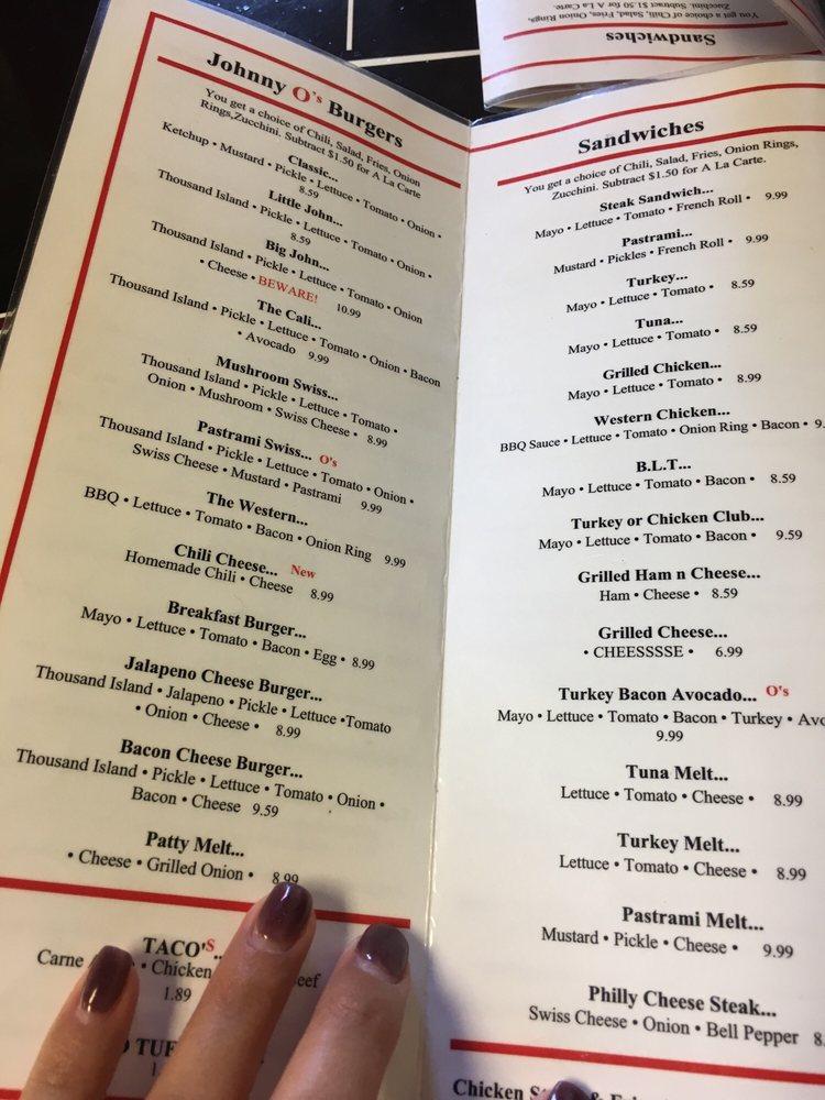 Menu at Johnny O's Cafe, Rancho Cucamonga