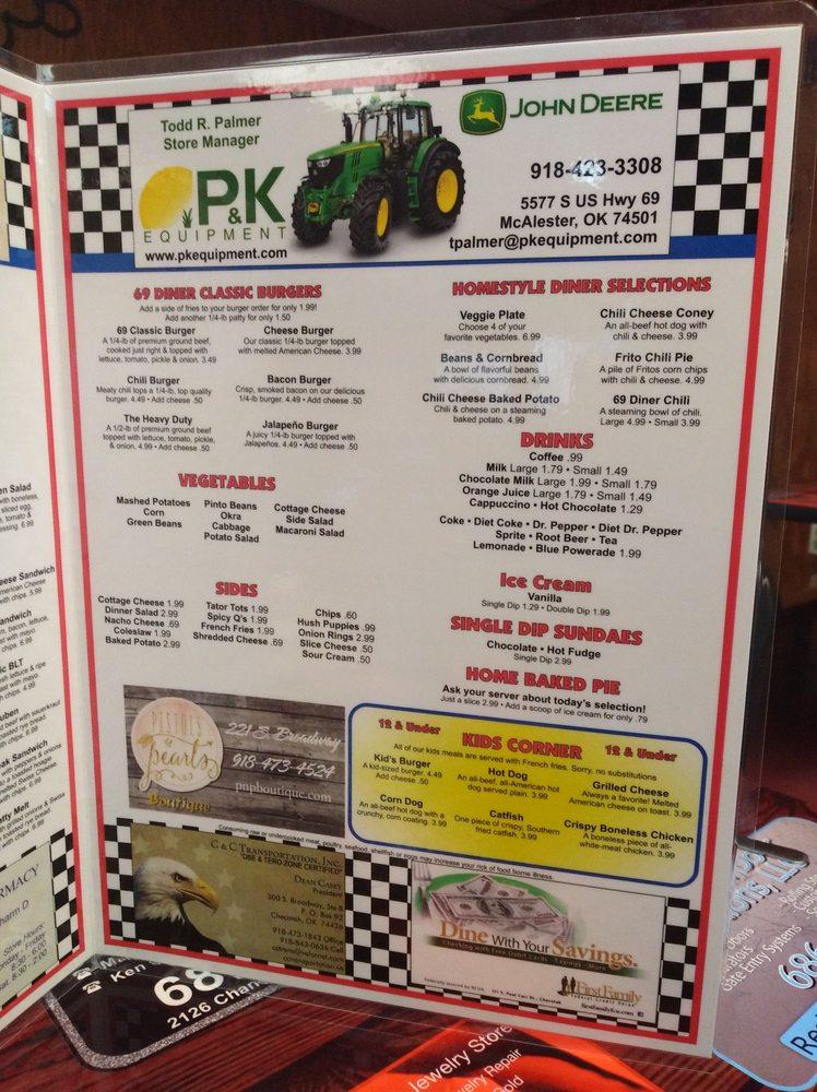 Menu at The 1872 Chophouse desserts, Checotah