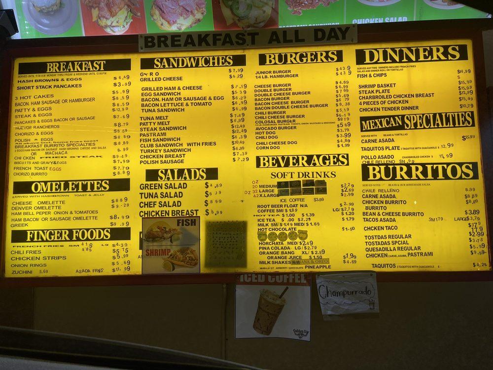 Menu at Golden Ox restaurant, Whittier, Mills Ave