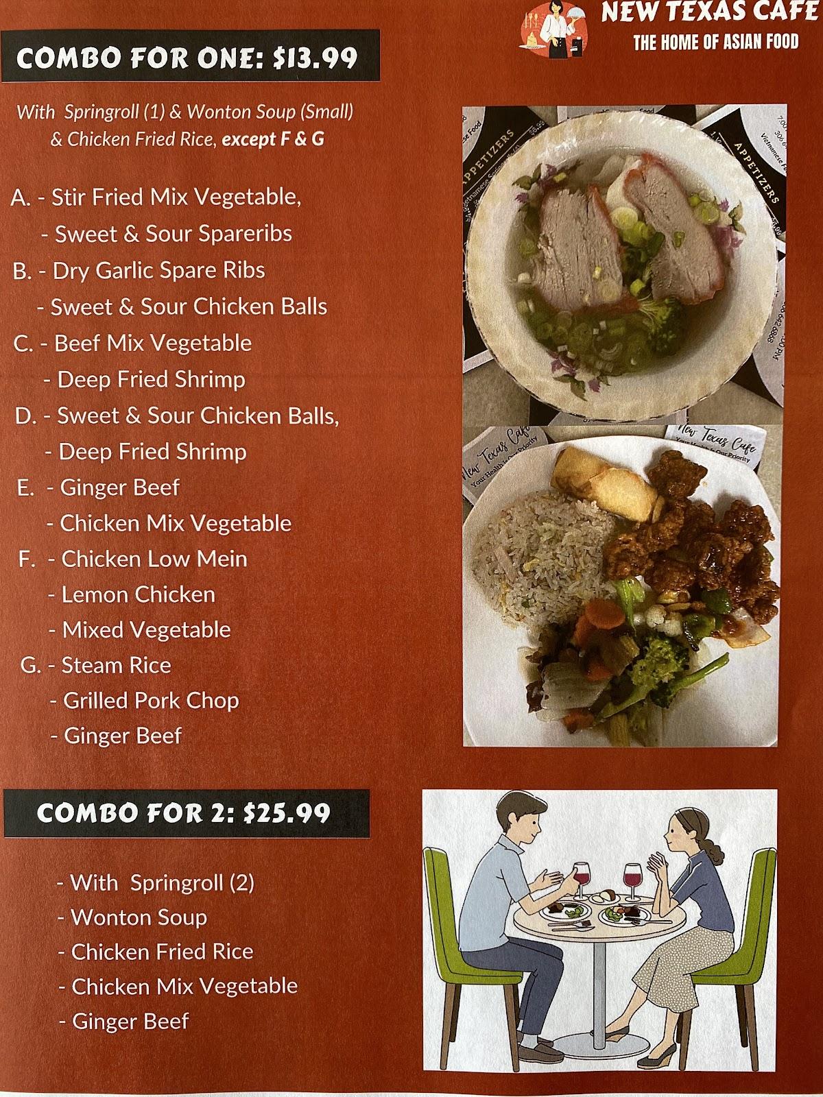 Menu at New Texas Cafe, Assiniboia