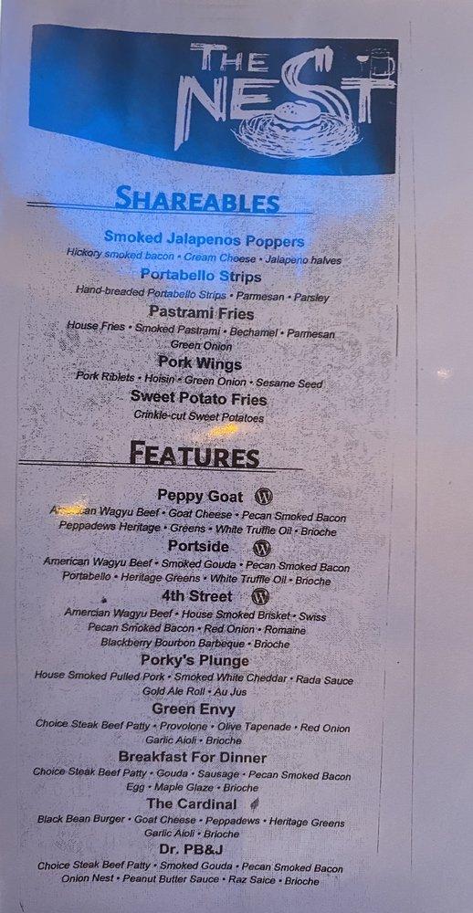 Menu at The Nest pub & bar, Alpena
