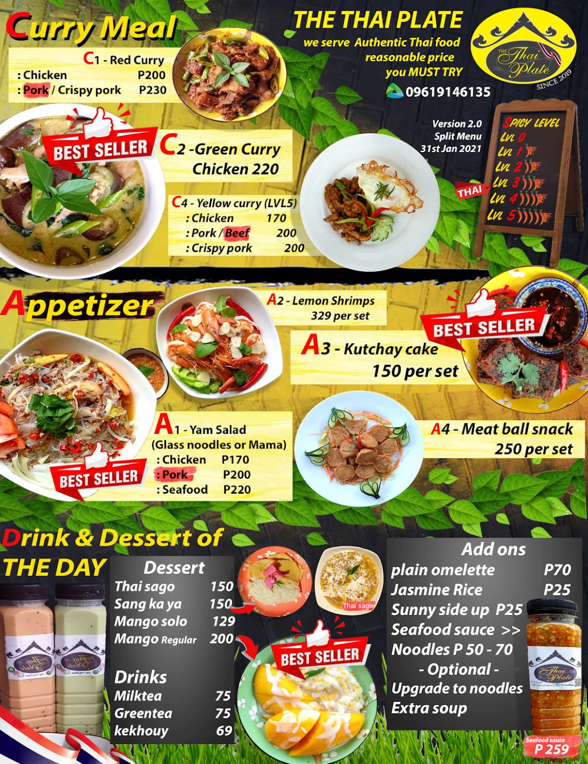 Menu at The Thai Plate - Tejeros restaurant, Makati