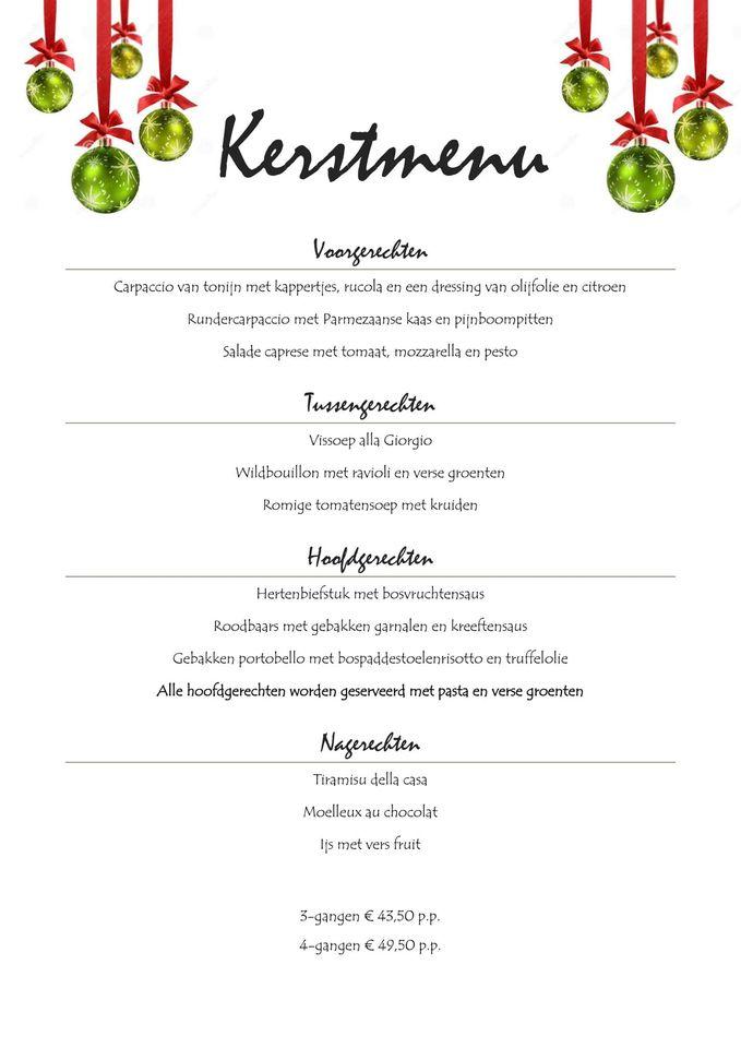 Menu at Trattoria Da Giorgio, Gennep