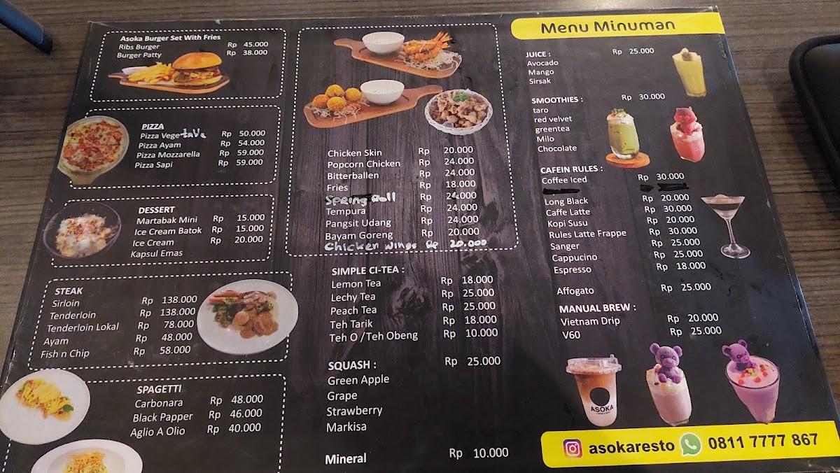 Carta del restaurante ASOKA Coffee & Resto - Nongsa, Batam