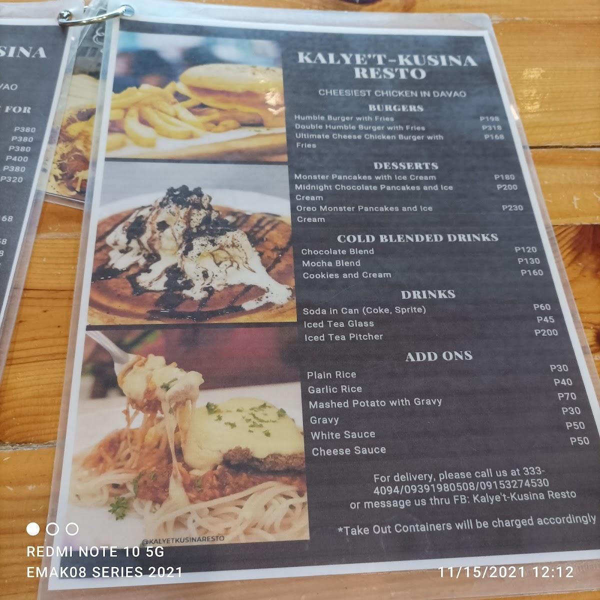 Carta del restaurante Kalye't-Kusina Resto, Dávao