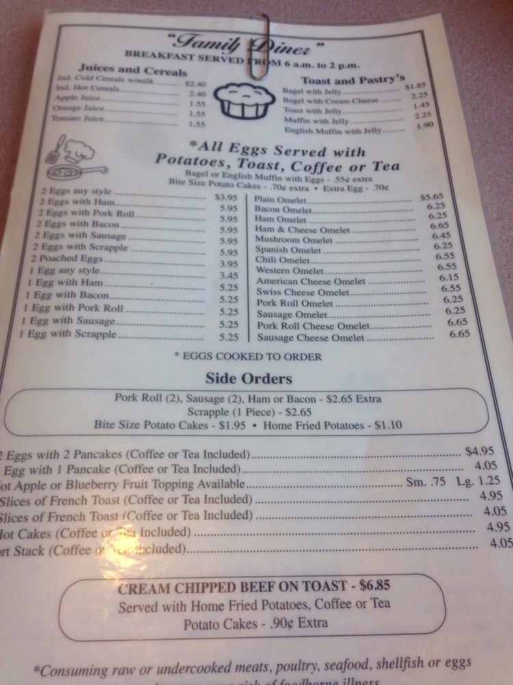 Menu at White Haven Family Diner restaurant, White Haven