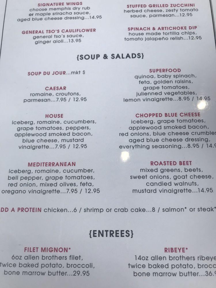 Menu at Burtons Grill & Bar, Boca Raton