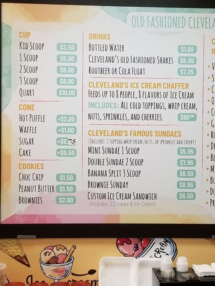 Carta de Cleveland's Old Fashioned Ice Cream, Miramar