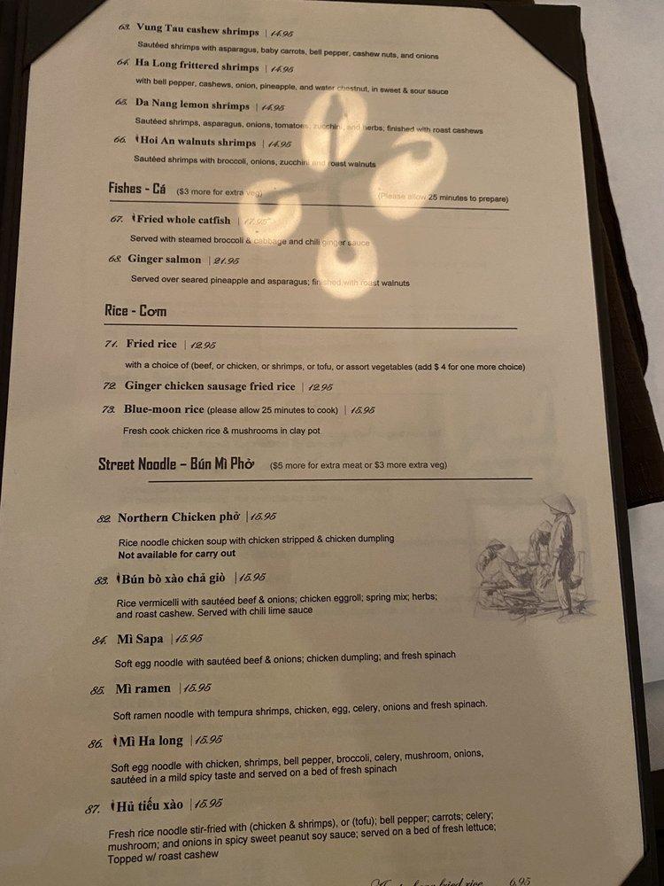 Menu at Le Mekong restaurant, Moline