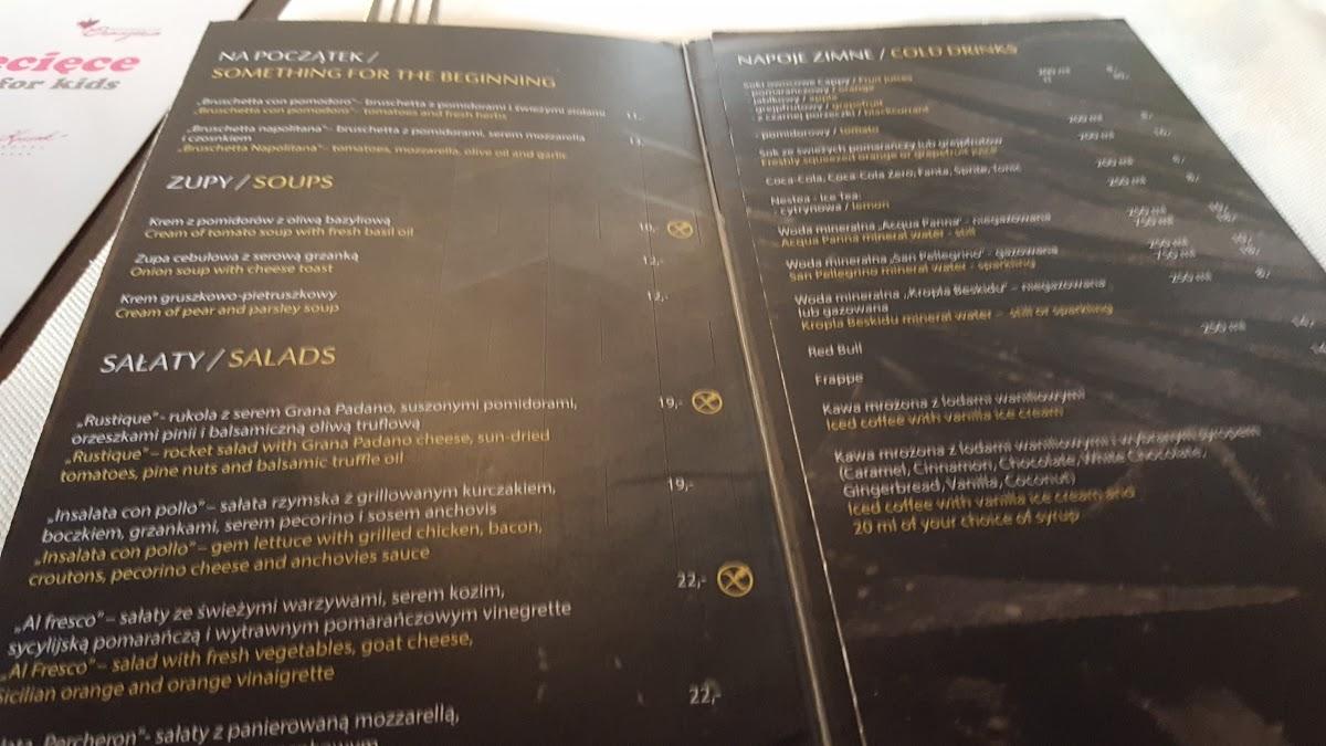 Menu at Restauracja Percheron restaurant, Kraków
