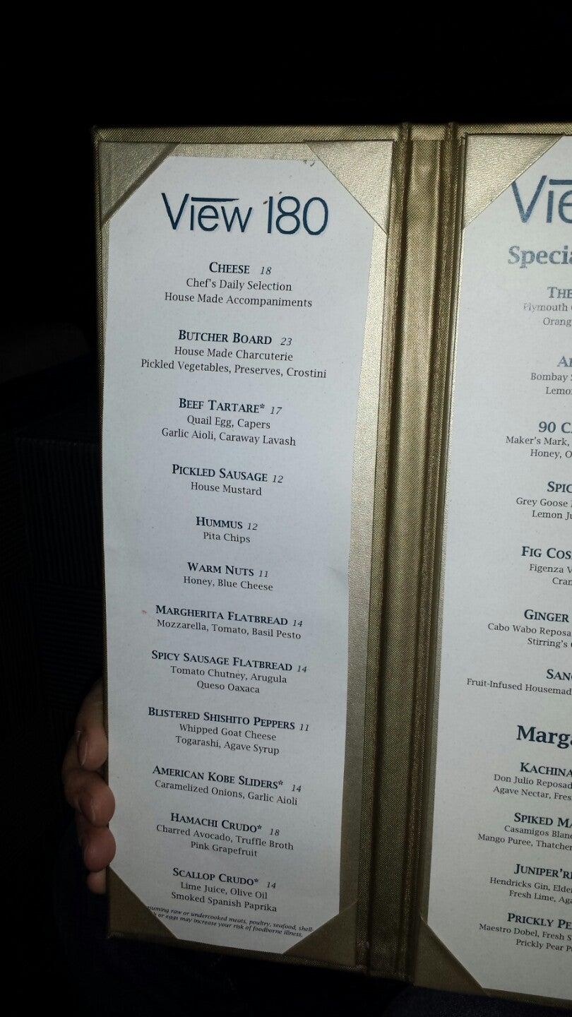 Menu at View 180 pub & bar, Sedona