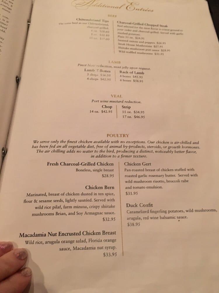 Menu at Bern's Steak House steakhouse, Tampa, 1208 S Howard Ave