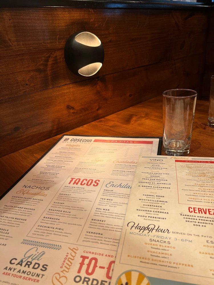 Menu at La Cosecha Mexican Table pub & bar, New Braunfels