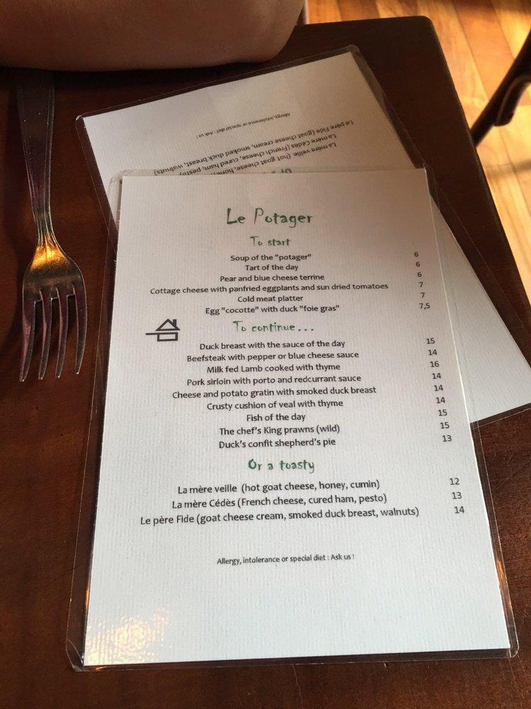 Menu au Le Potager du Père Thierry restaurant, Paris