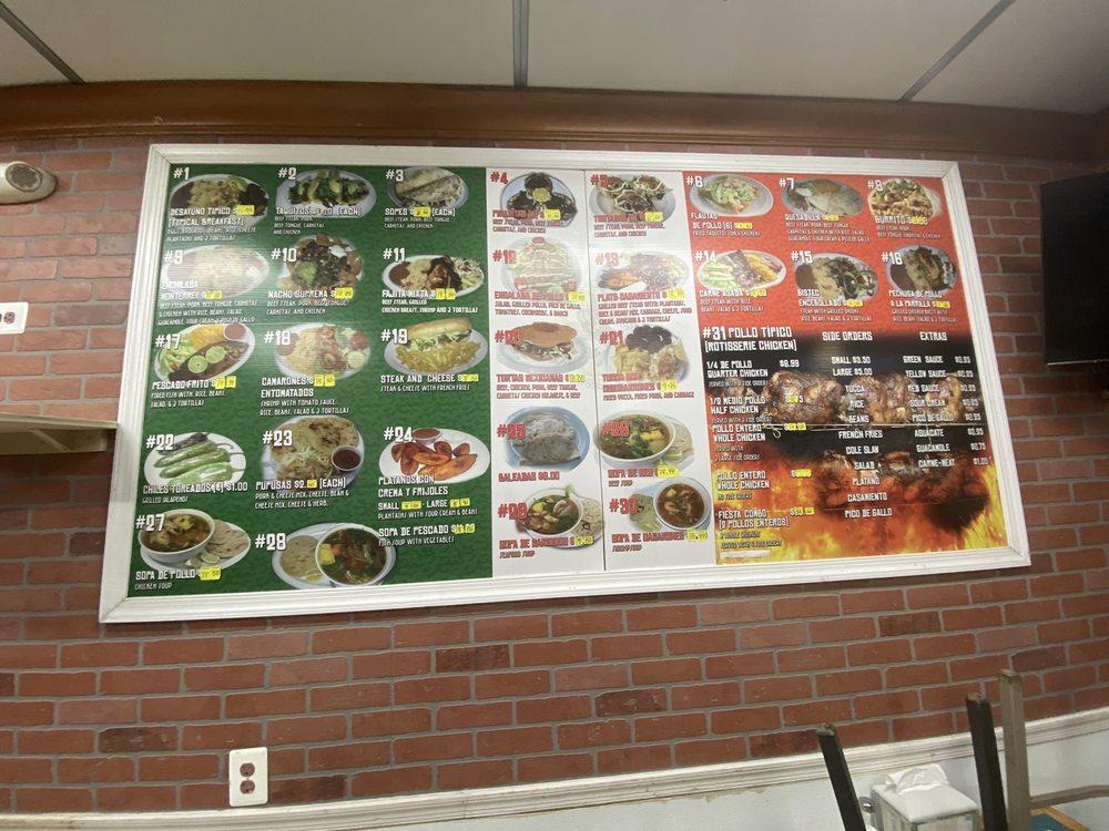 Menu at Pollo Tipico restaurant, Lanham