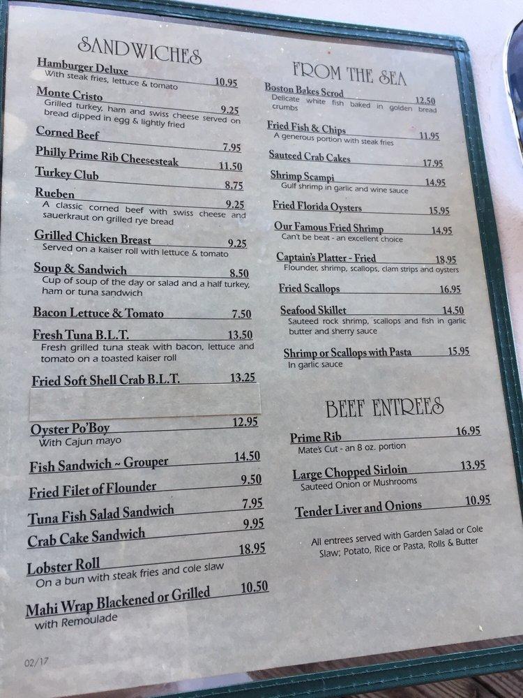 Menu at The Shack Riverfront Restaurant & Outback Tiki bar, Palm Bay