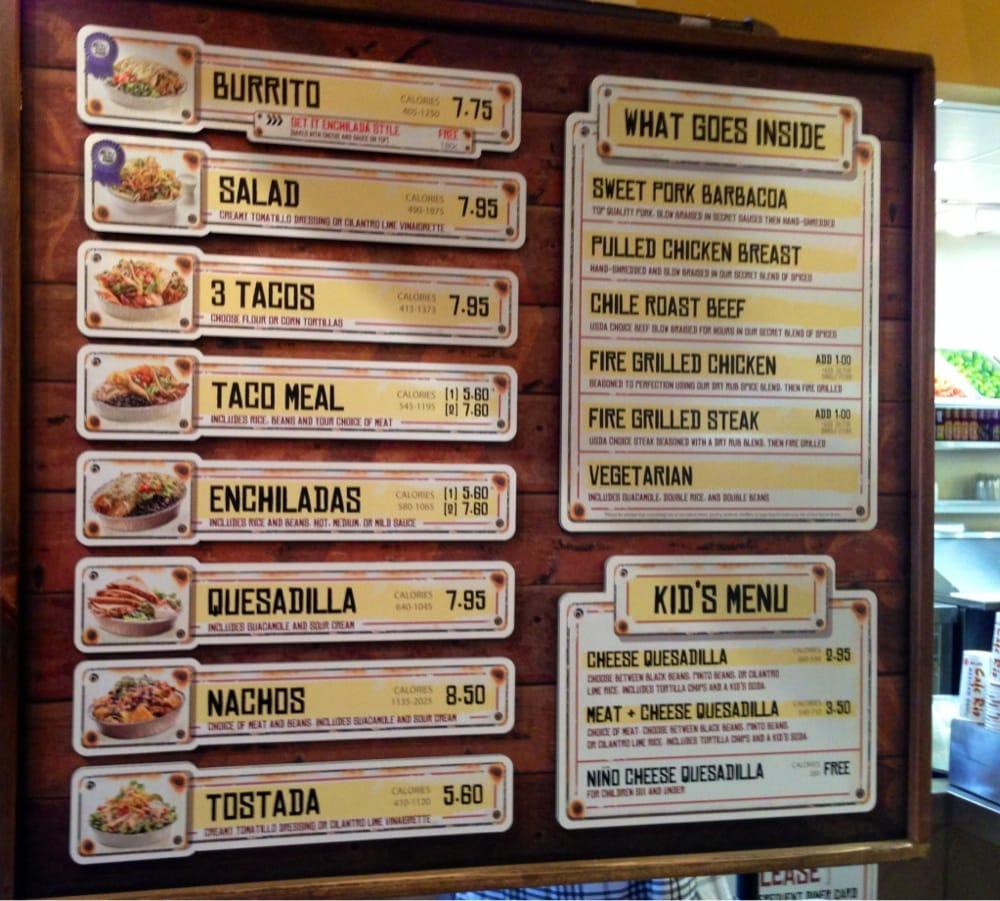 Menu at Cafe Rio Fresh Modern Mexican, Germantown