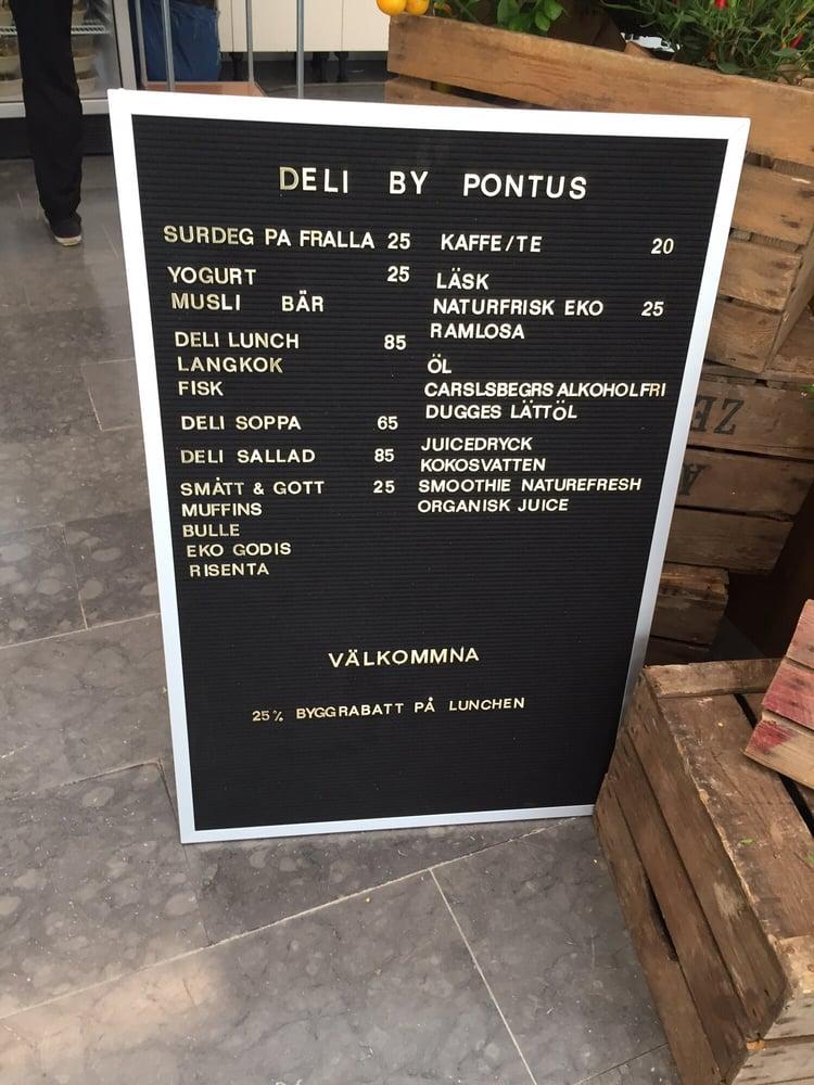 Menu at Deli by Pontus cafe, Stockholm