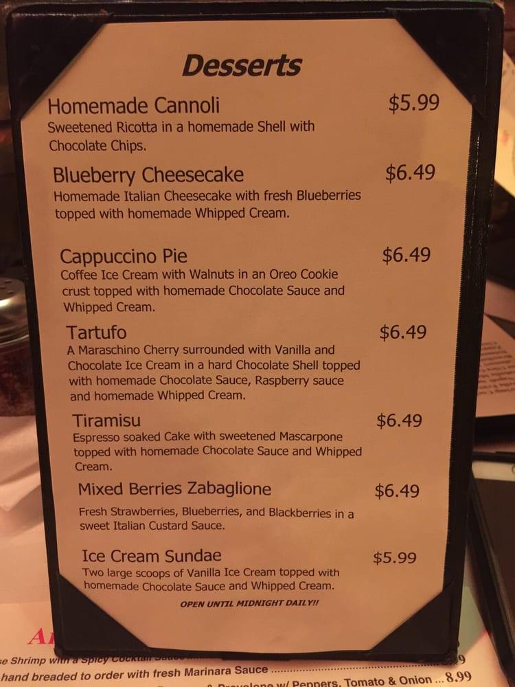 Menu at Delmonico's Italian Steakhouse, Orlando