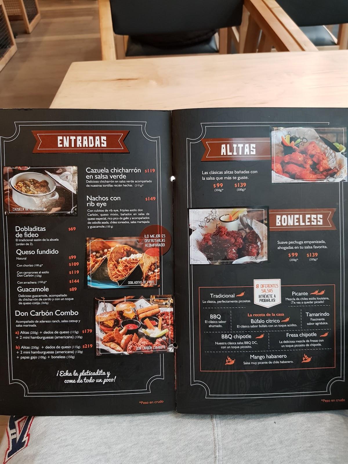 Carta del restaurante Don Carbon Tlalpan, Mexico, Av. Insurgentes Sur ...