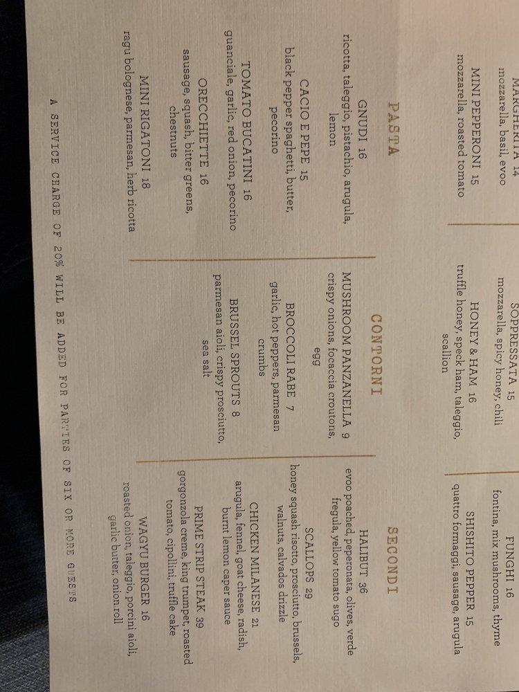 Menu at OLIVIA pub & bar, Tampa