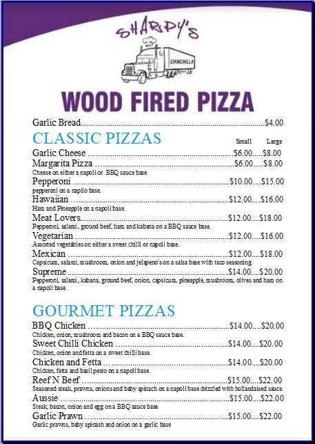 Menu at Charleys Creek Cafe, Chinchilla
