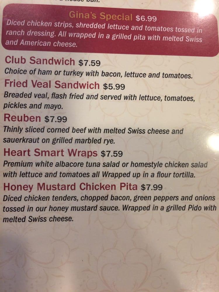 Menu at Oak Diner restaurant, Royal Oak