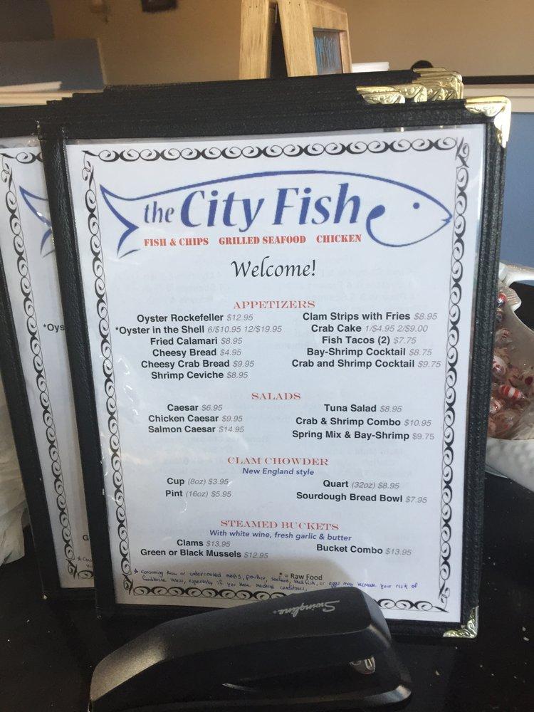 Menu at The City Fish restaurant, Morgan Hill