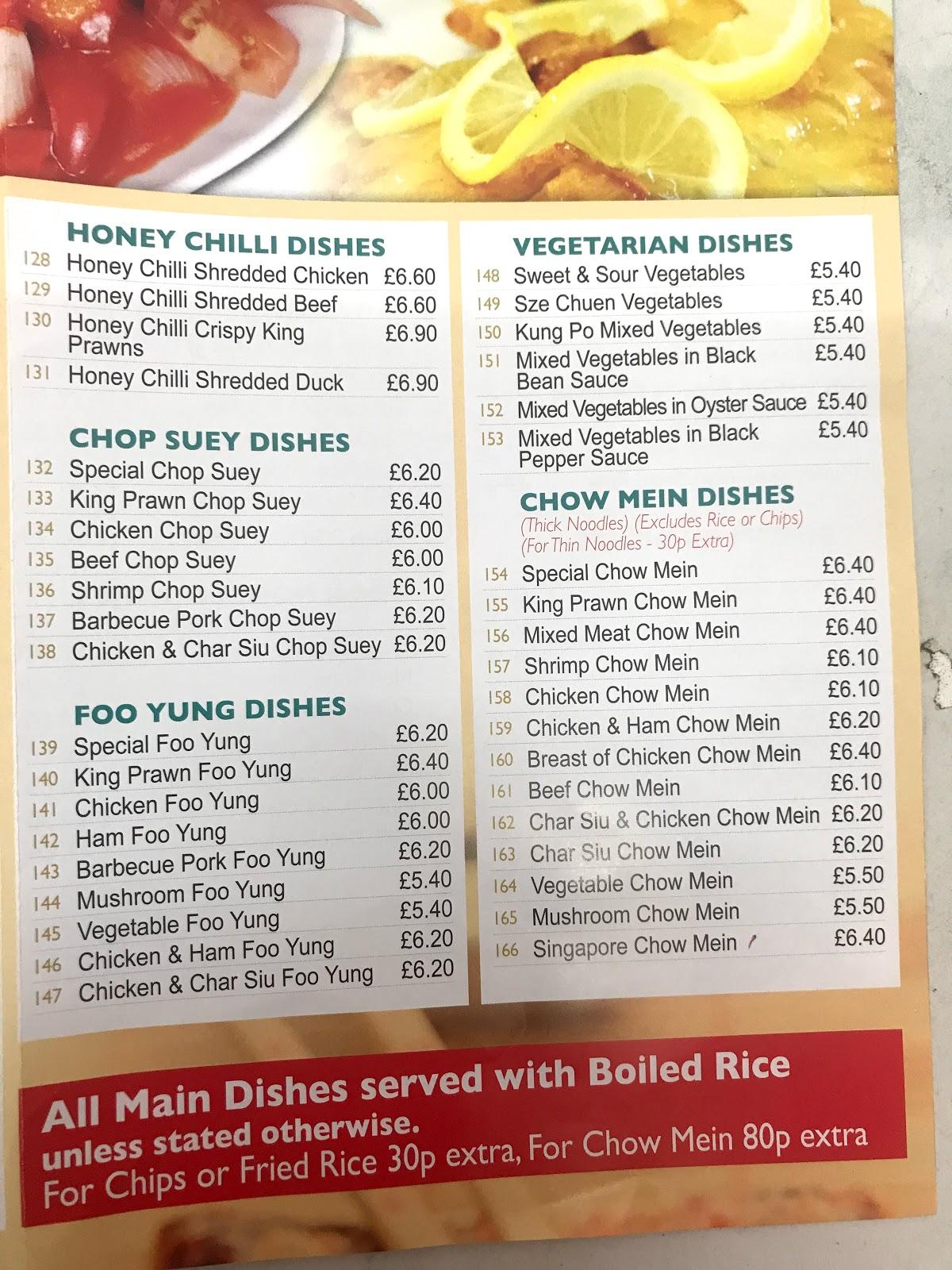 Menu at Wing Fung Restaurant, Wishaw, 123 Main St