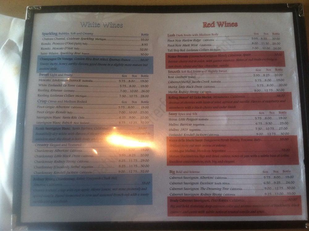 Menu at Boatwerks Waterfront Restaurant, Holland