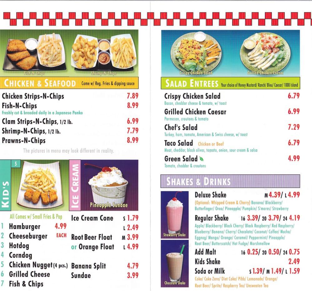 Menu at Chicken Drive-In restaurant, Lake Stevens