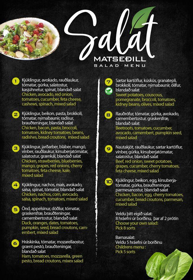 Menu at Food Station restaurant, Borgarnes
