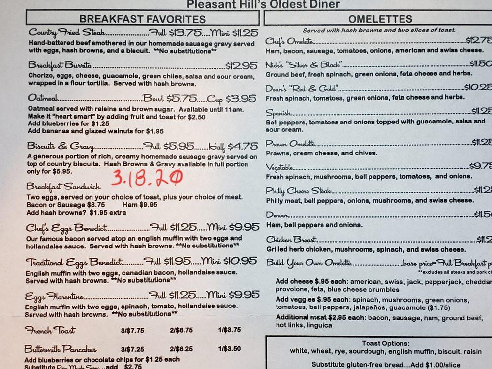 Menu at Giant Chef restaurant, Pleasant Hill