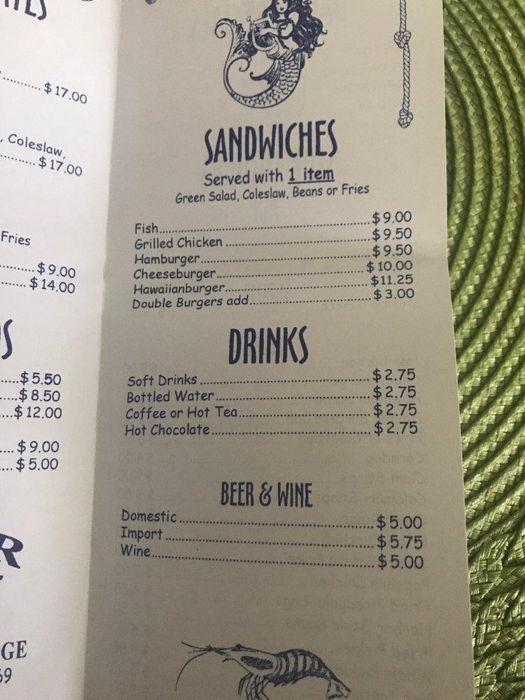 Menu at Harbor Fish & Chips restaurant, Oceanside