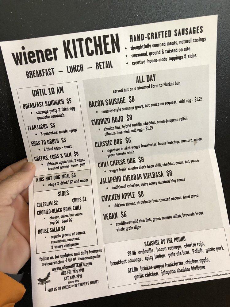 Menu at Wiener Kitchen restaurant, Overland Park