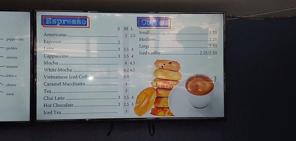 Menu at Bagel Time, Sacramento