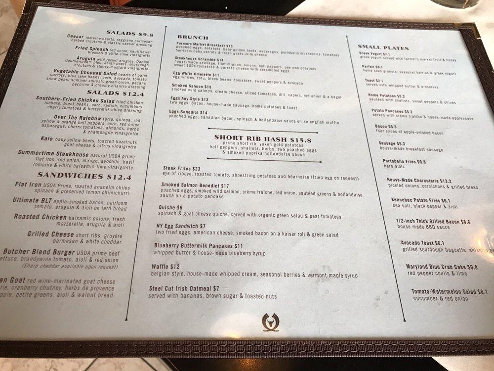 Menu at Echo & Rig Butcher and Steakhouse, Las Vegas
