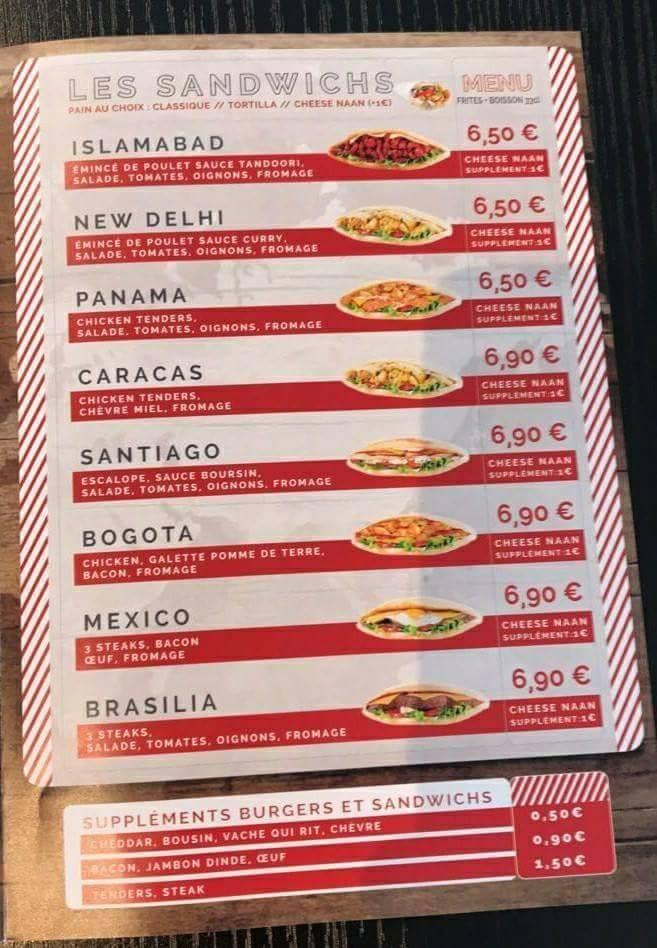 Menu au La capitale restaurant, Tremblay-en-France