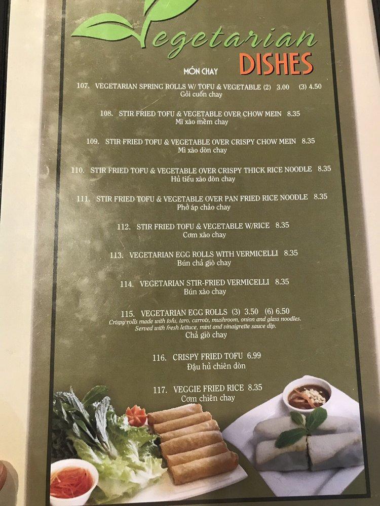 Menu at Pho Van 2 restaurant, Santee