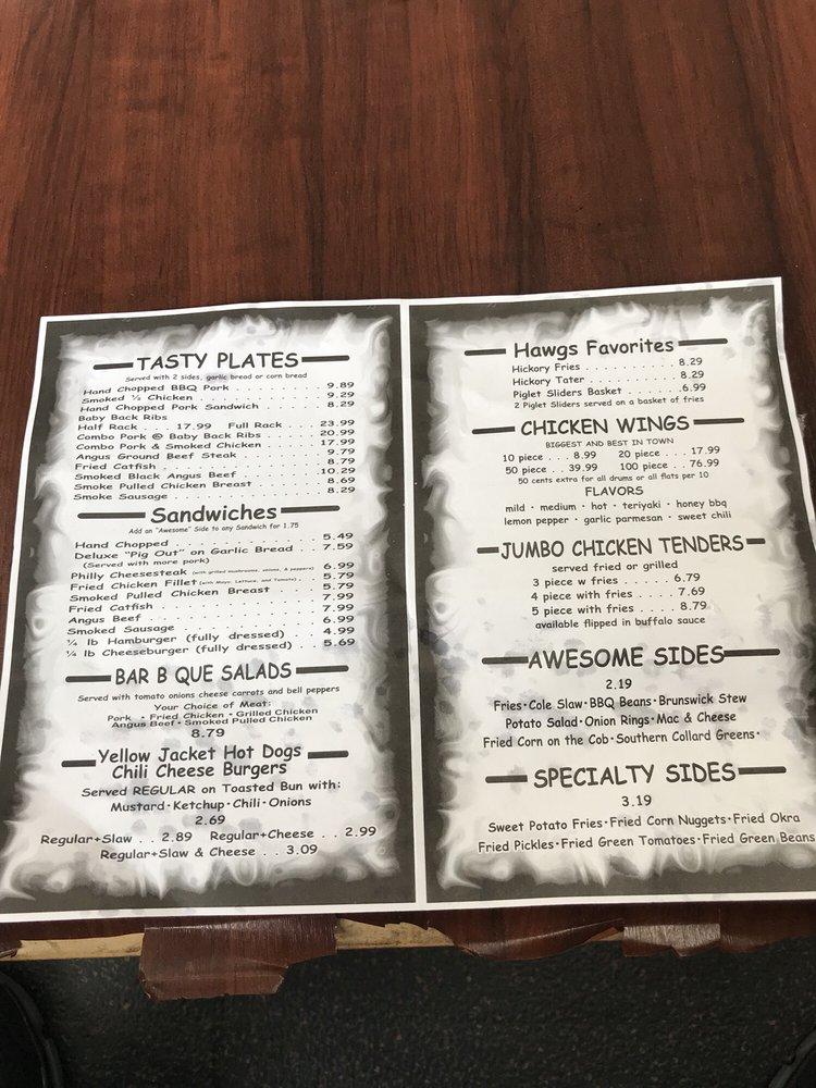 Carta de Happy Hawg BBQ, Hiram, Jimmy Lee Smith Pkwy