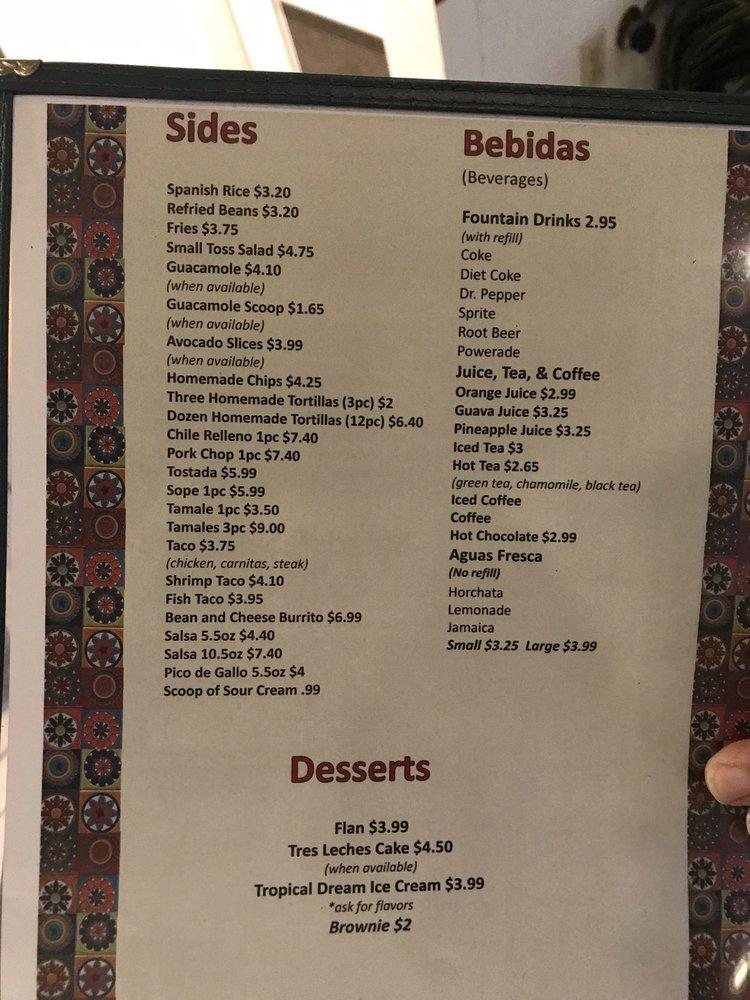 Menu at Manny's Kitchen restaurant, Captain Cook