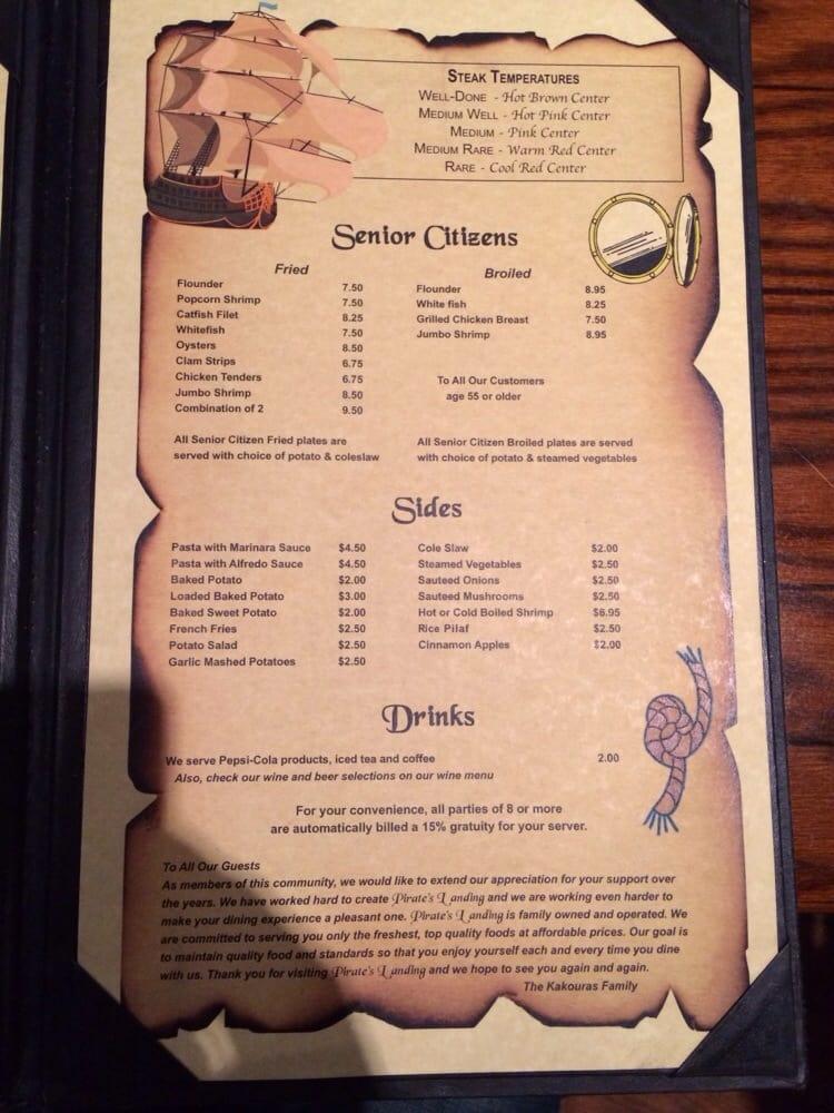 Carta del pub y bar Pirates Landing, Elkin, 161 Interstate Way