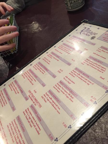 Menu at Village Kitchen restaurant, Casco, 101 Old Orchard Ave