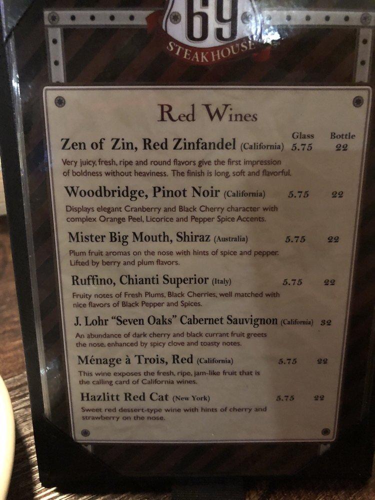 Menu at 69 Steakhouse, Whitesboro