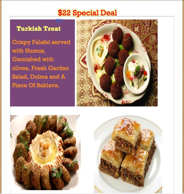 Menu at Cappadocia Turkish Kitchen restaurant, Timaru