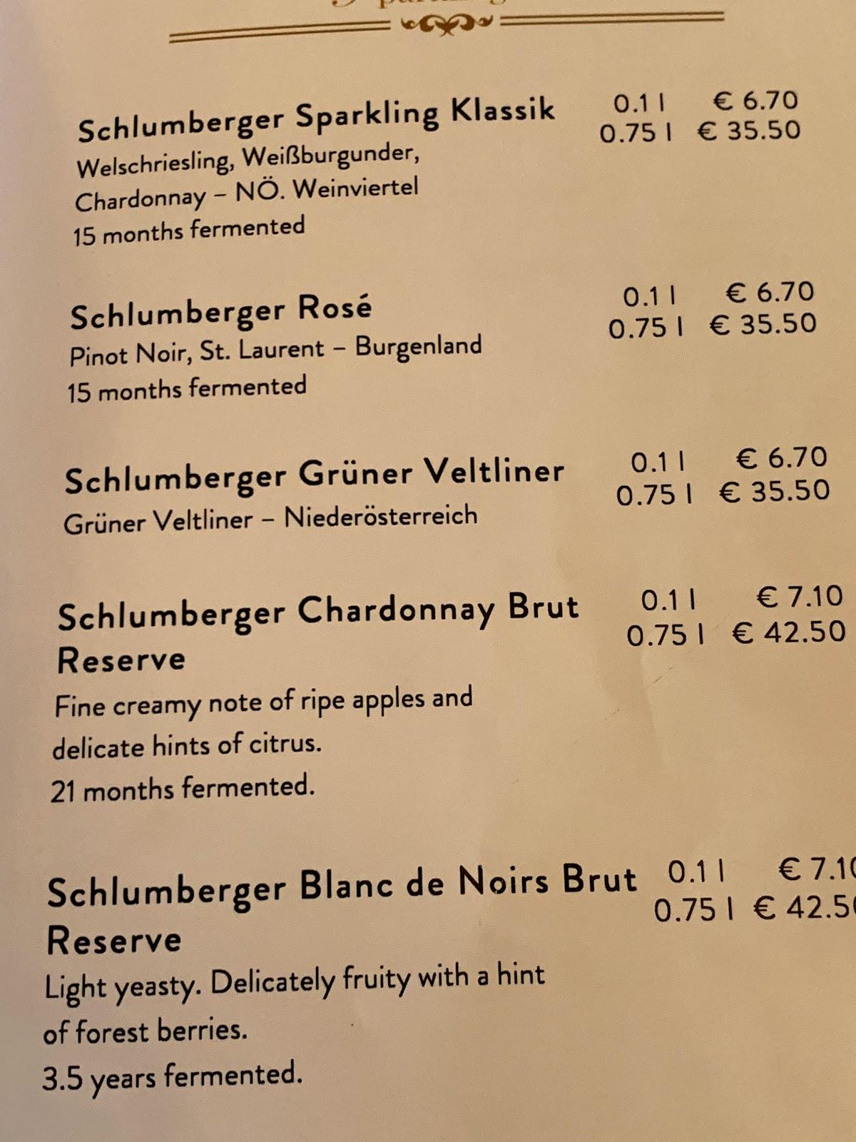 Menu at Gerstner K. u. K. Hofzuckerbäcker cafe, Vienna, Kärntner Str. 51