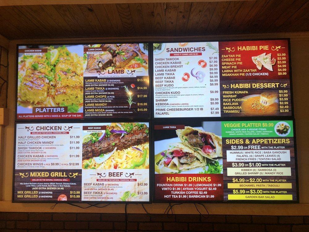 Menu at Habibi Grill & Bakery, Raleigh