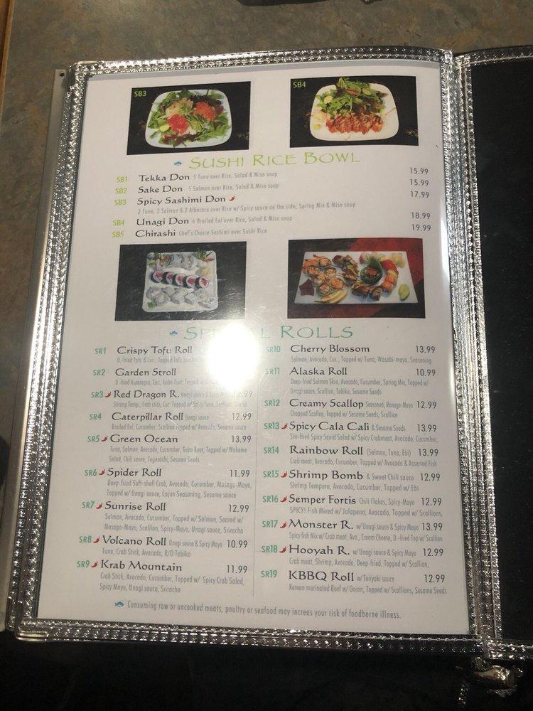 Menu at Harbor Sushi restaurant, Oak Harbor